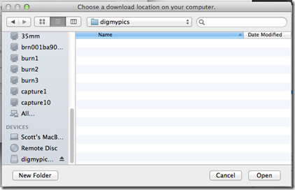 The Dig Picture | Downloading your newly scanned Photos
